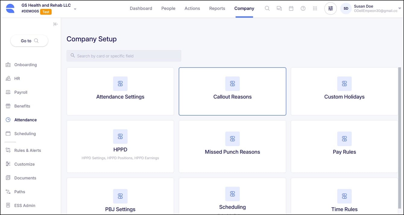 Time & Attendance - Callout Reasons