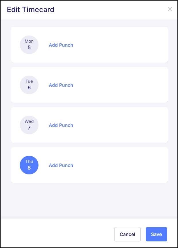 ESS Hub - Editing Timecards