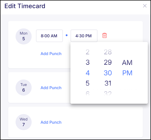 ESS Hub - Editing Timecards