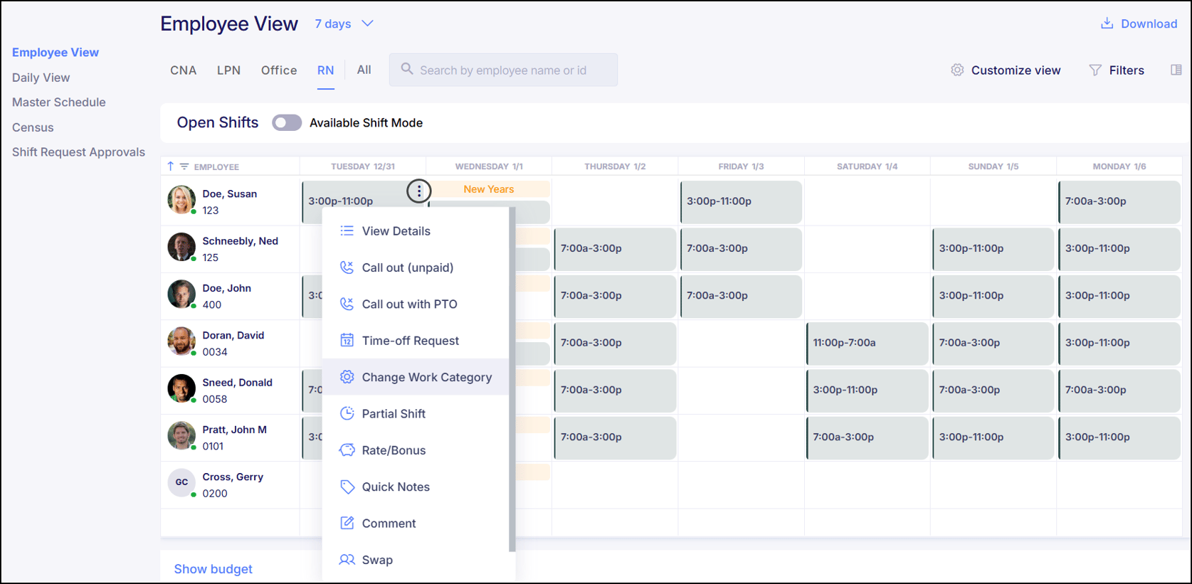 Assigning Work Categories