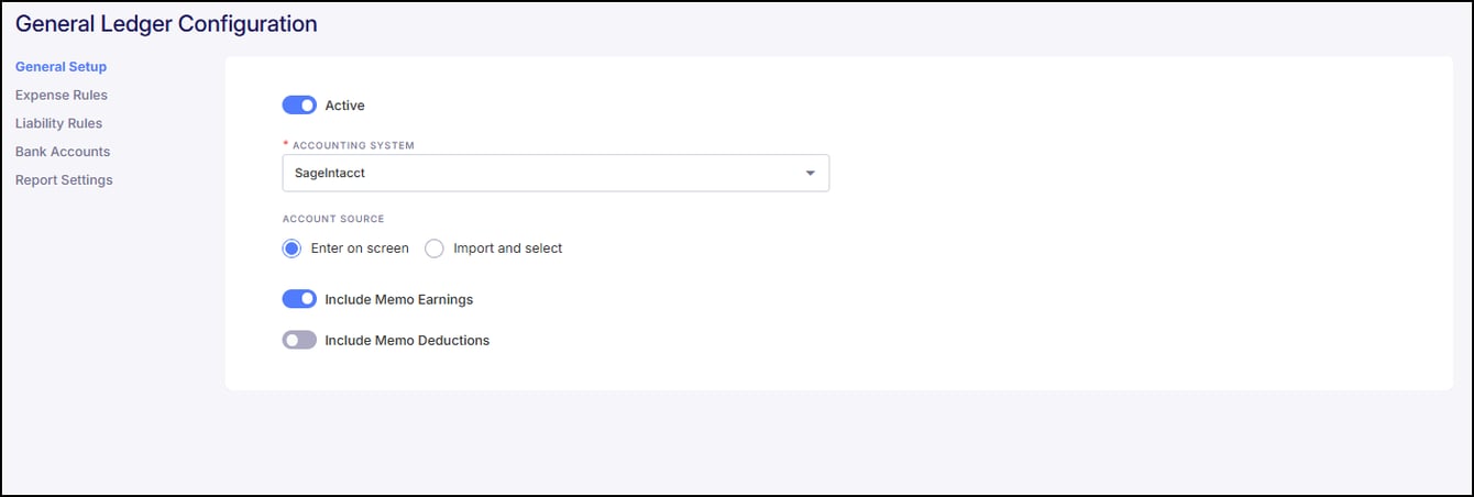 General Ledger (GL) Configuration