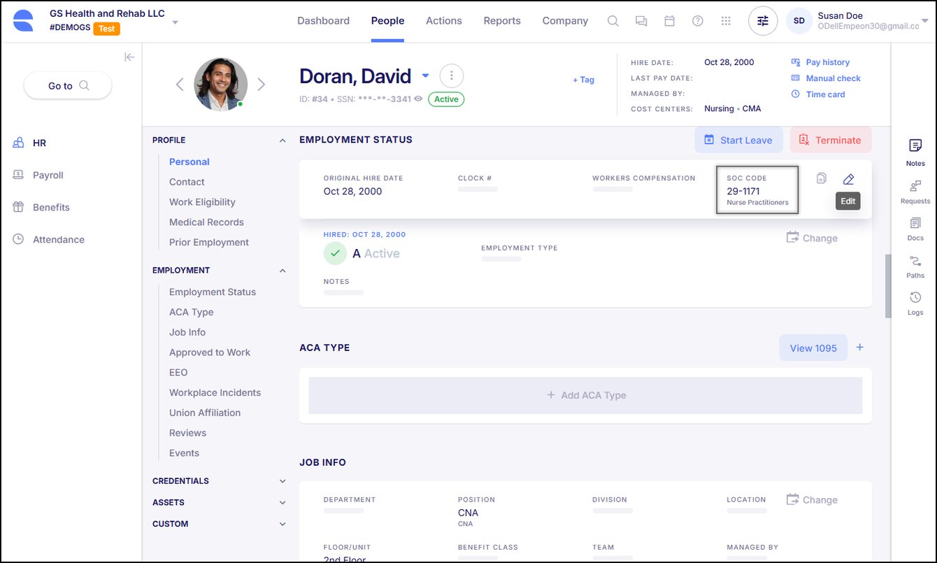 Standard Occupational Classification (SOC) Codes