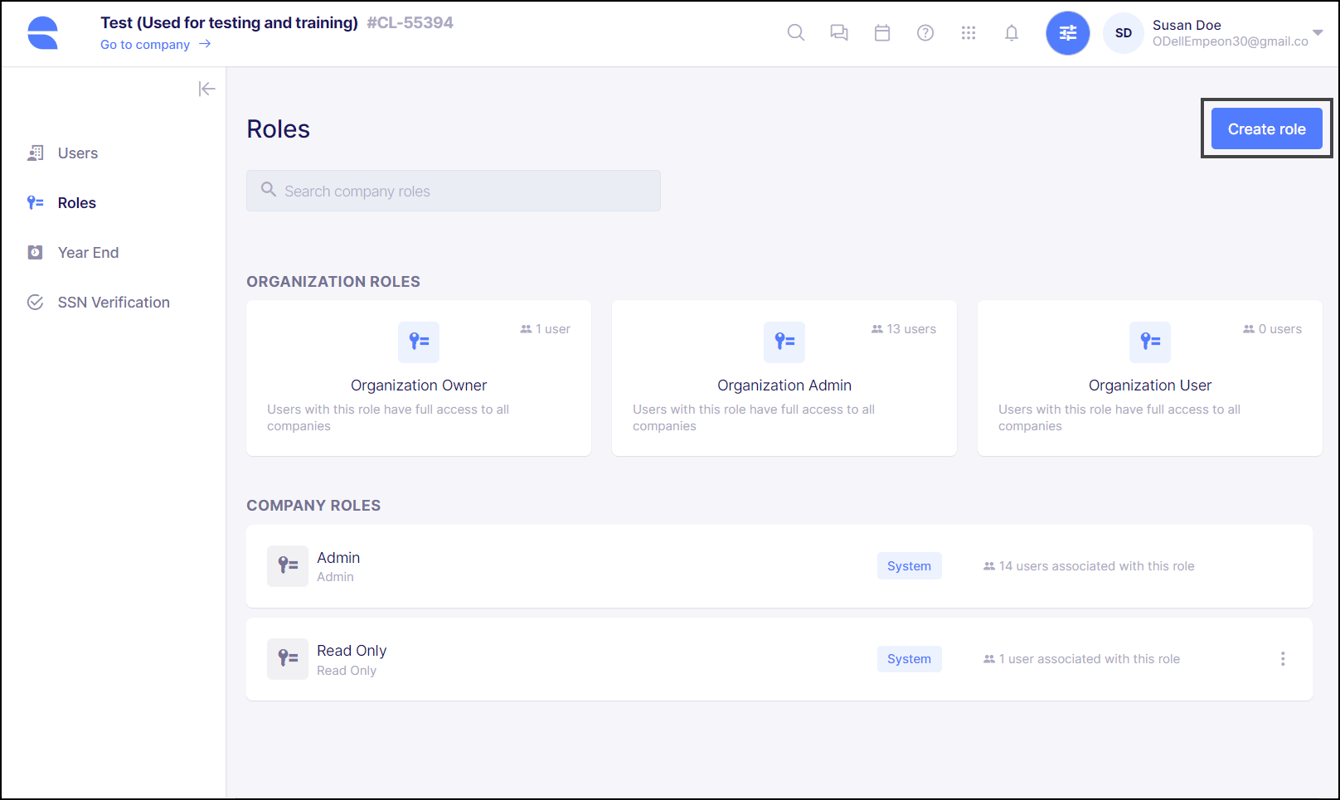 Creating Roles for Workforce Users