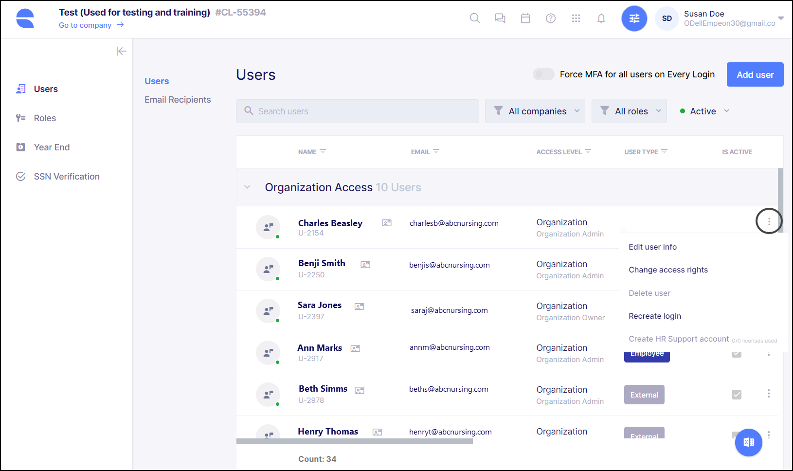 Administering Workforce Users