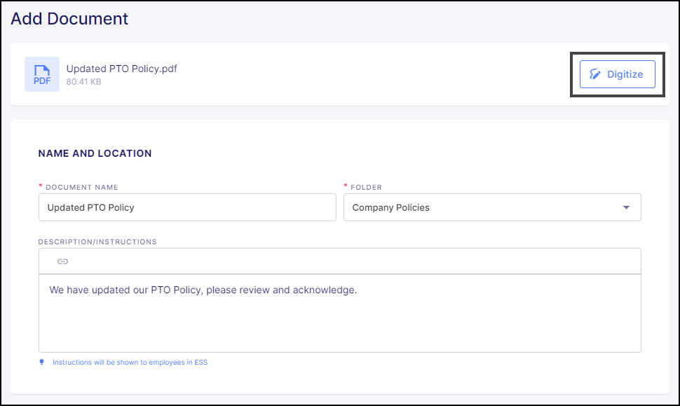 Uploading & Digitizing Documents