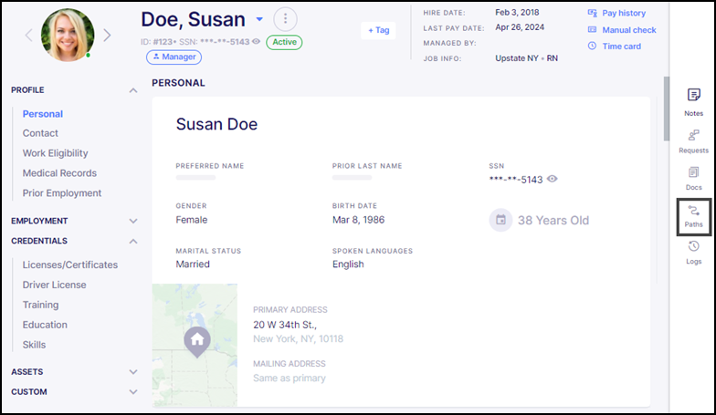 Sending Paths to Individual Employees