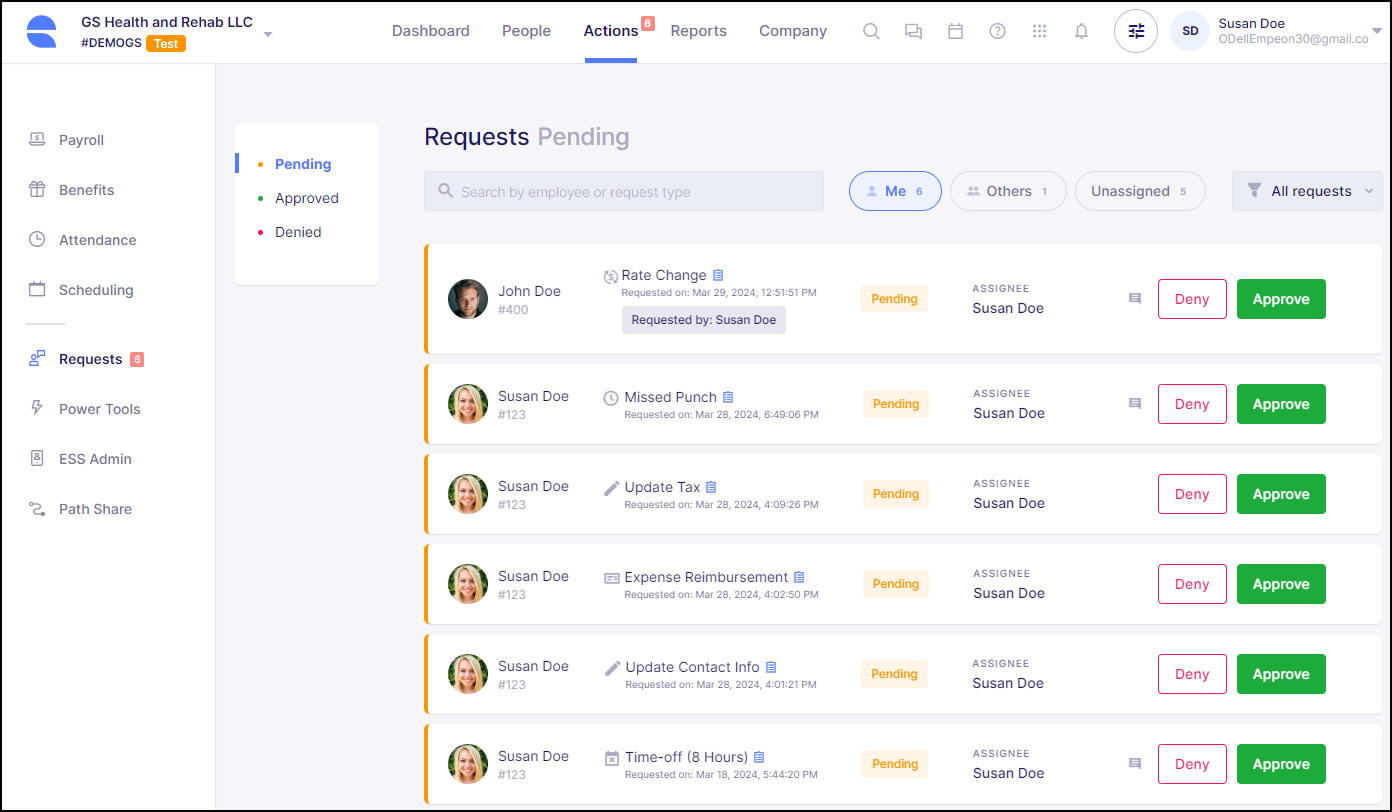 Reviewing & Approving Employee Requests