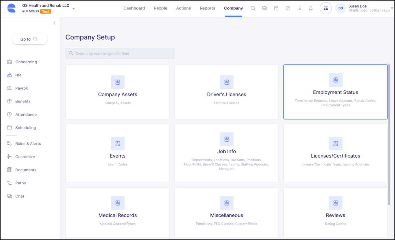 Status Codes, Reasons & Employment Types