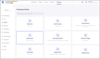 Company Deduction Code Setup