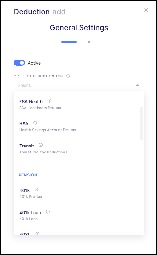Company Deduction Code Setup