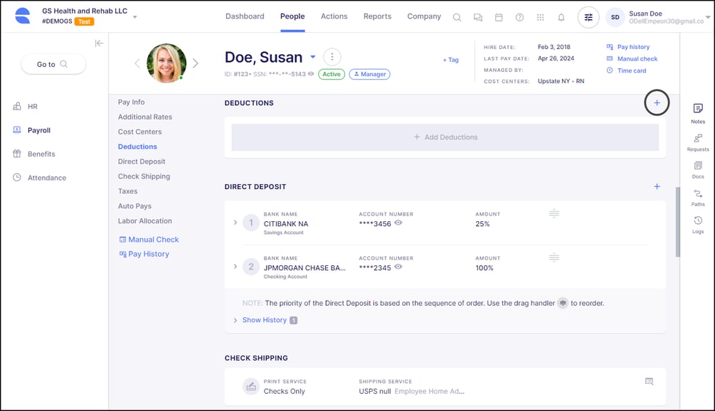 Employee Deduction Setup