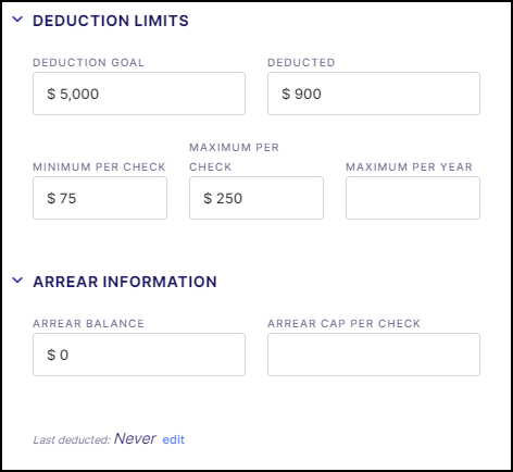Employee Deduction Setup