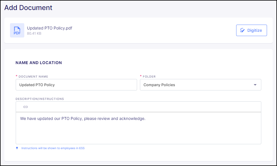 Uploading & Digitizing Documents