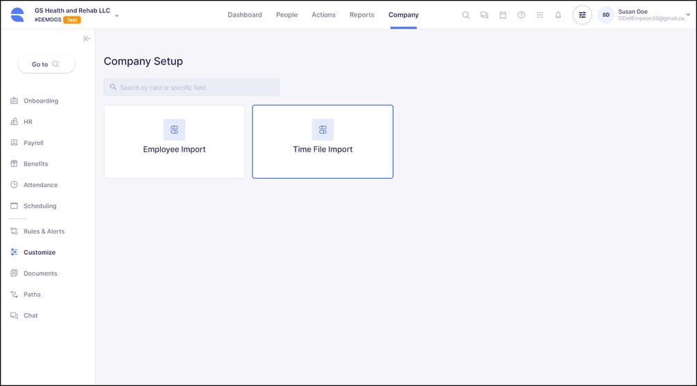 Time File Import Configuration