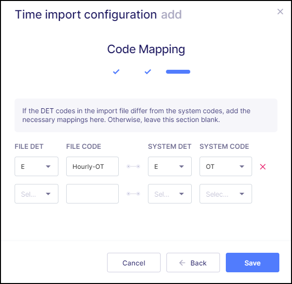 Time File Import Configuration
