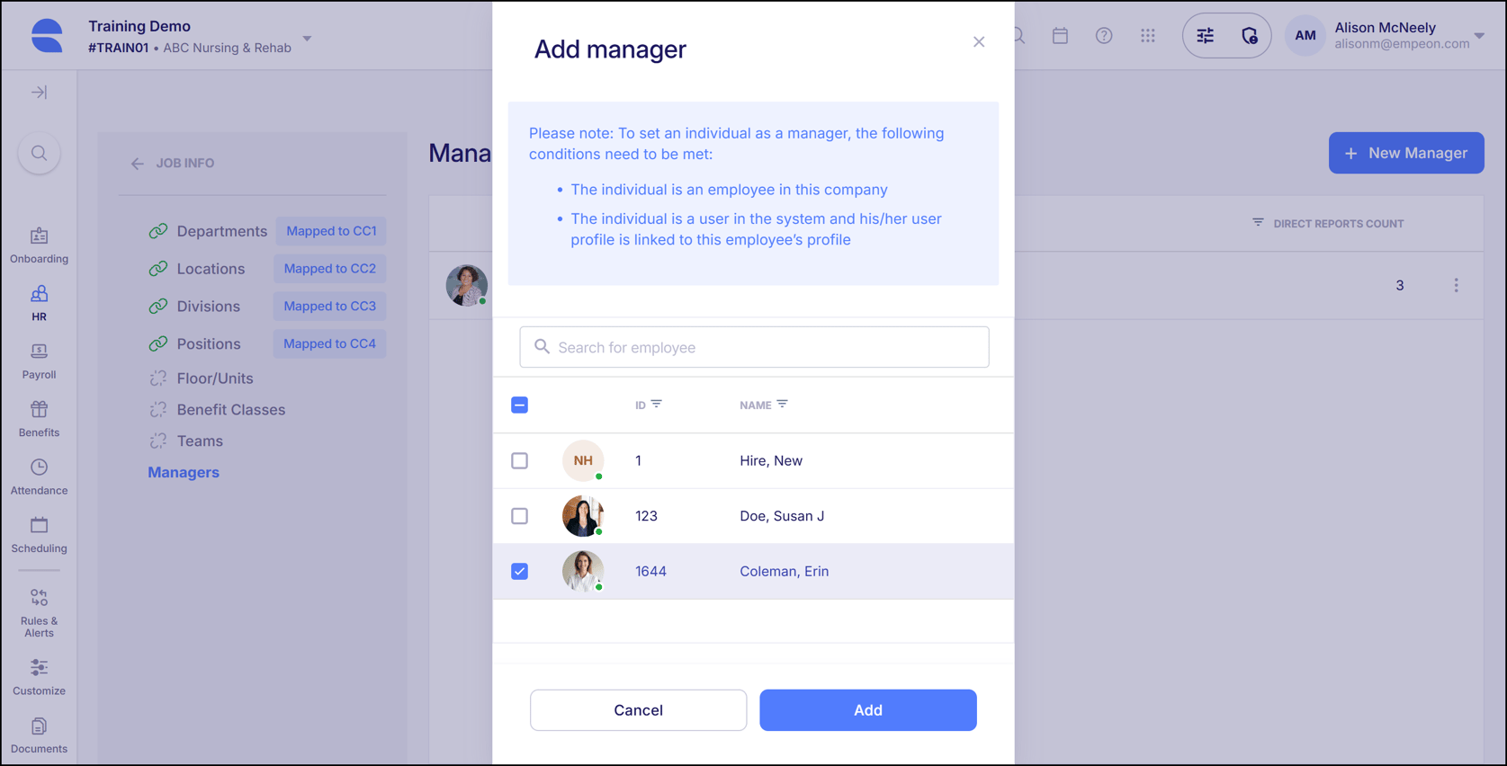 How To Add A Manager In Empeon Workforce